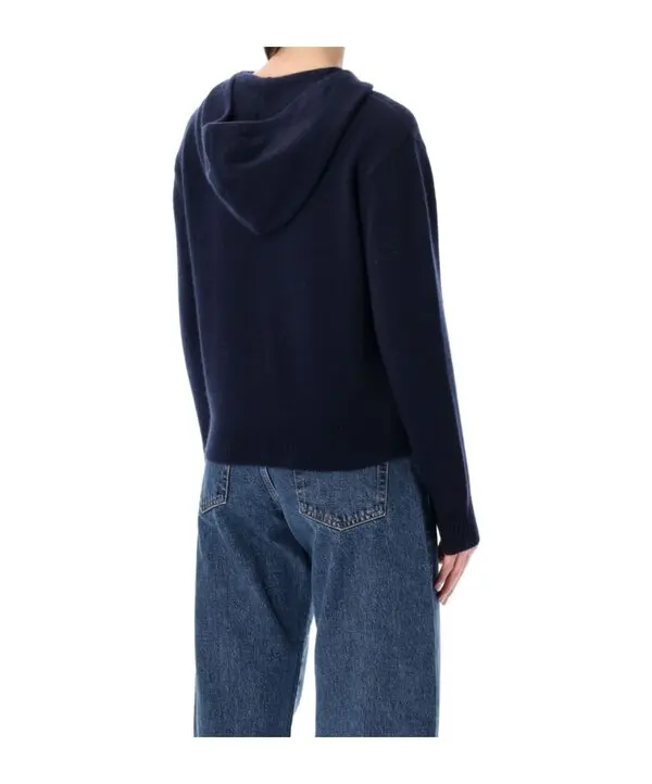 SPORTY  RICH Sporty & Rich Embroidered Knitted Zipped Hoodie