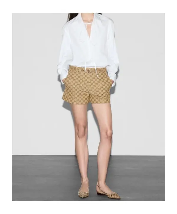 Gucci Cotton Poplin Shirt With Ribbon Tie Detail