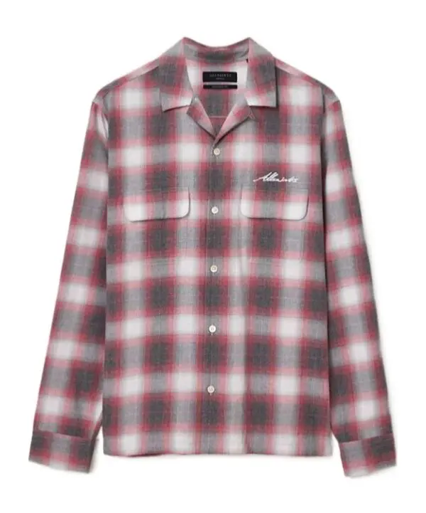 ALLSAINTS Shams Long Sleeve Shirt - Wine Red