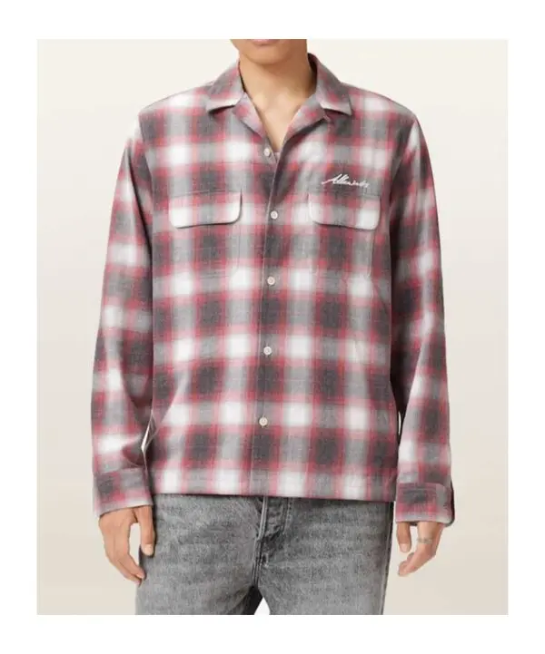 ALLSAINTS Shams Long Sleeve Shirt - Wine Red