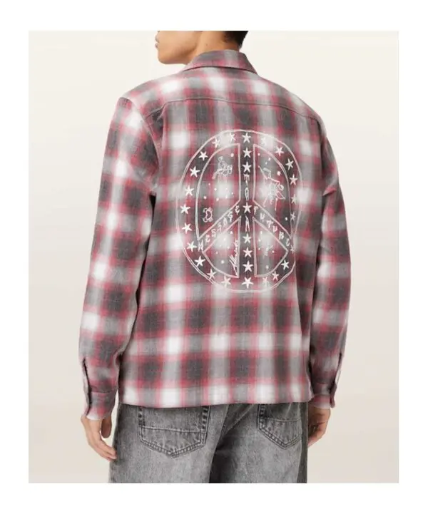 ALLSAINTS Shams Long Sleeve Shirt - Wine Red