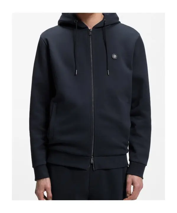 Hugo Boss Boss Double B Monogram Zip-up Hoodie - Dark Blue