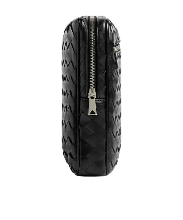 Bottega Veneta Intrecciato Zipped Clutch Bag - Black