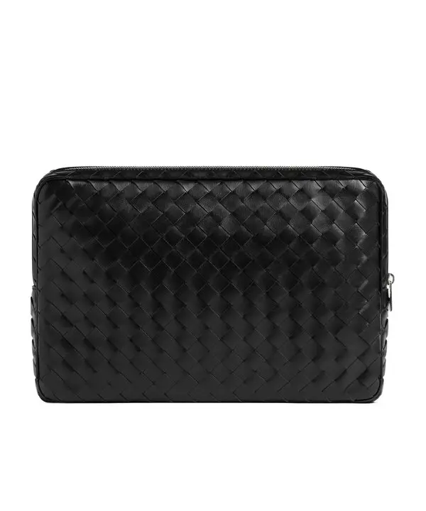 Bottega Veneta Intrecciato Zipped Clutch Bag - Black