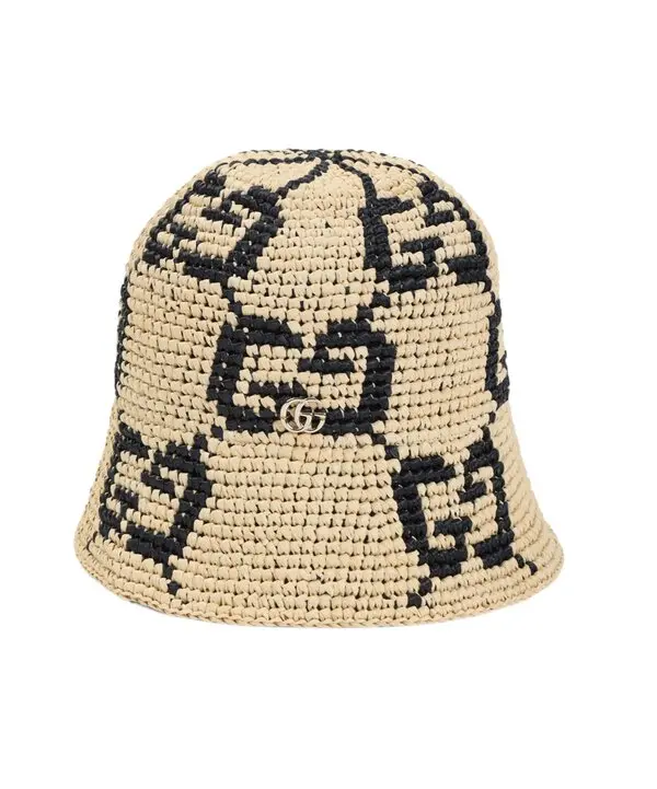 Gucci Gg Woven Bucket Hat - Nude