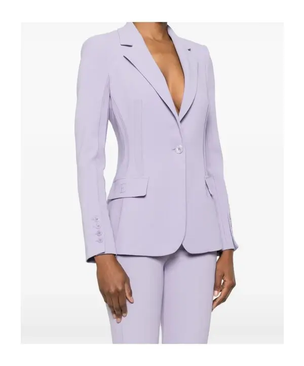 Elisabetta Franchi Single-breasted Blazer With Flap Pockets And Button Fastening