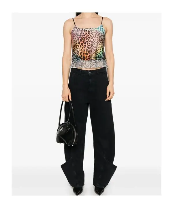 DIESEL® T-zaza-q1" Leopard Print Tank Top With Thin Shoulder Straps - Multi Leo