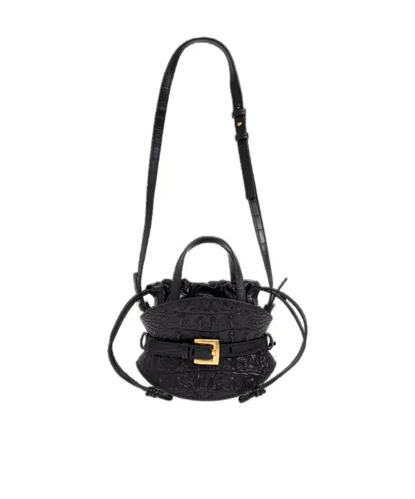 Balmain Embossed Shuffle Mini Handbag - Black