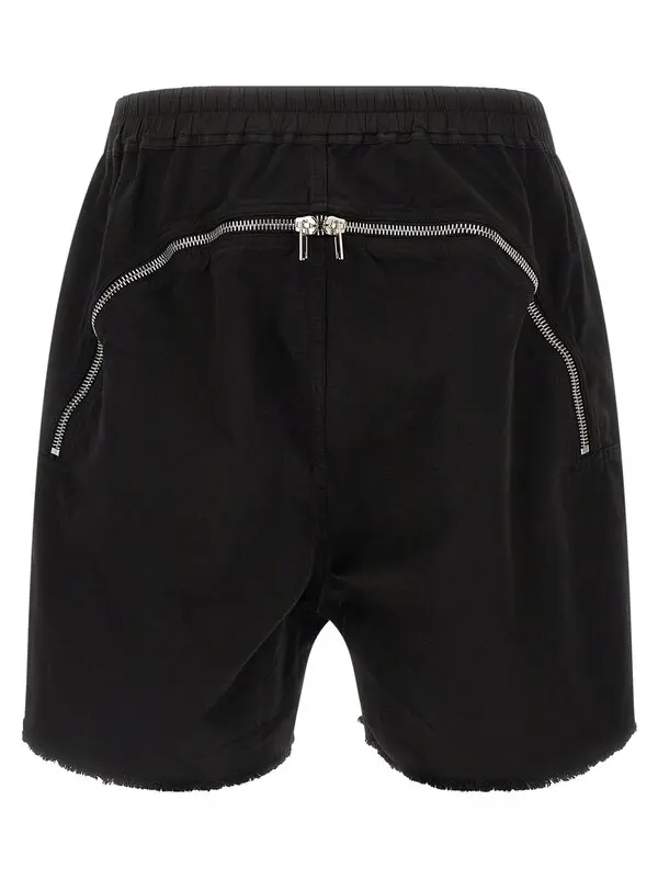 Rick Owens Drawstring Frayed Hem Shorts - Black