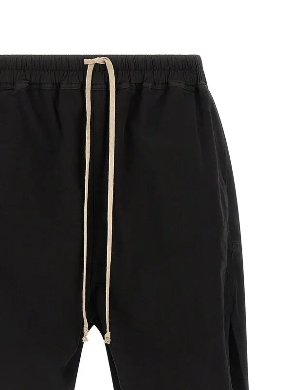Rick Owens Drawstring Frayed Hem Shorts - Black