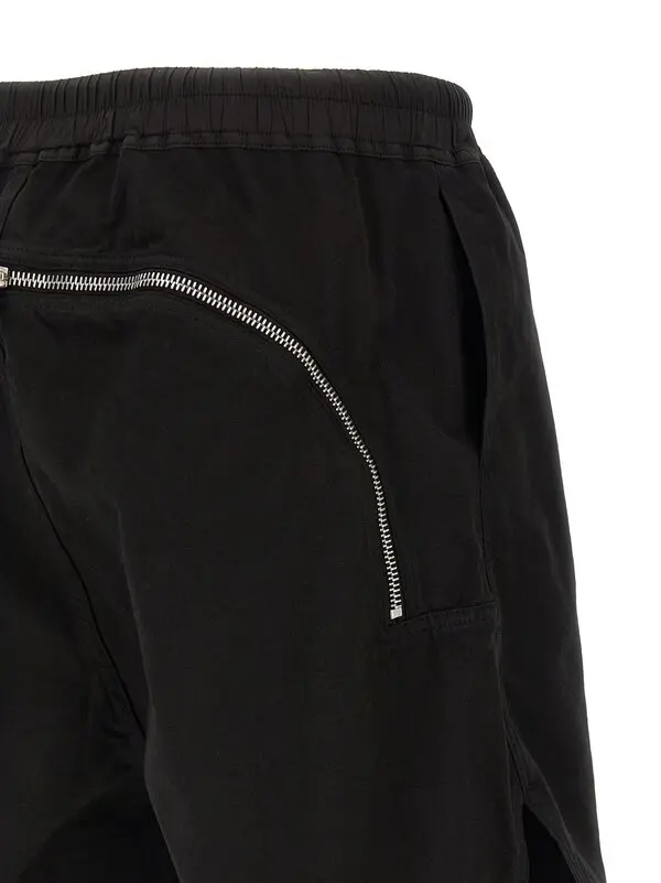 Rick Owens Drawstring Frayed Hem Shorts - Black