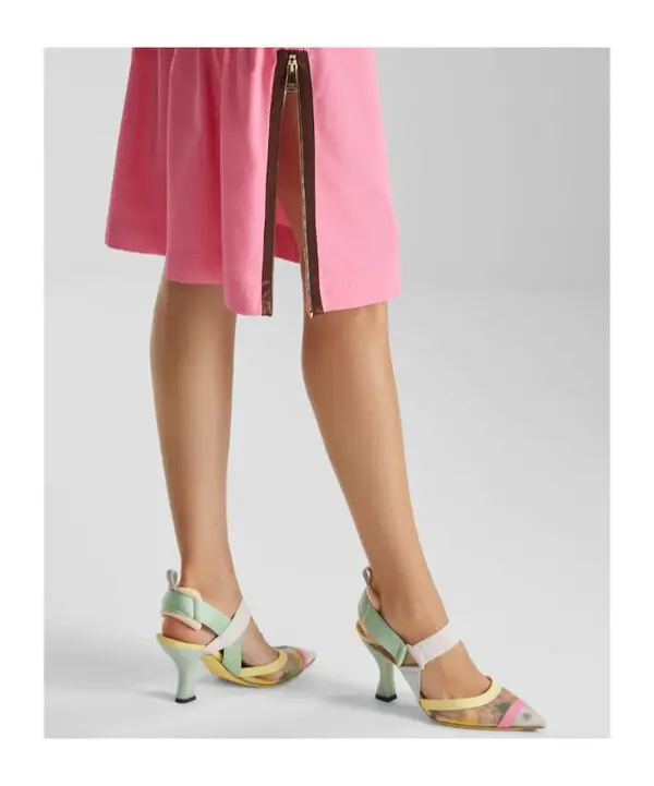 Fendi Colibrì Mesh High-heeled Slingback Pumps - Multicolor