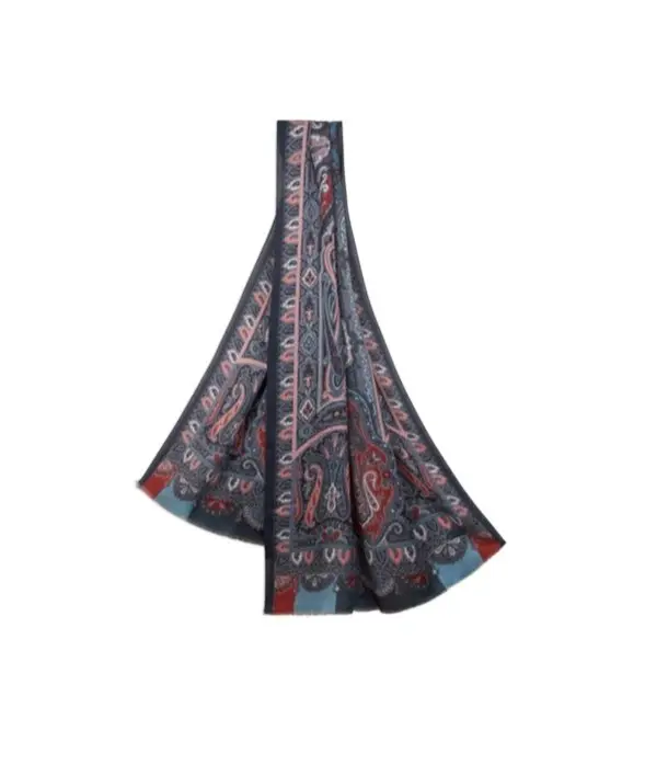 Etro Printed Cashmere And Silk Scarf - Black