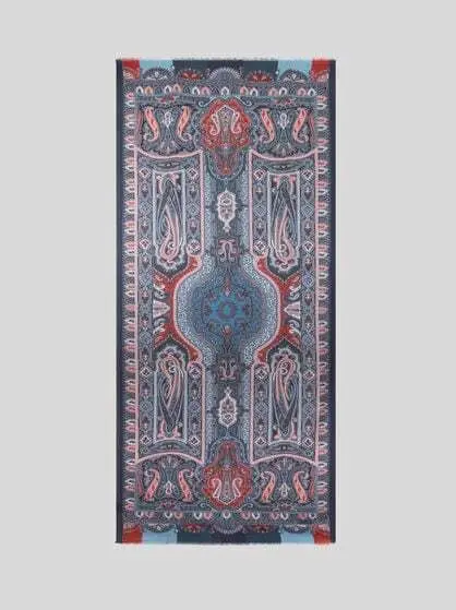 Etro Printed Cashmere And Silk Scarf - Black