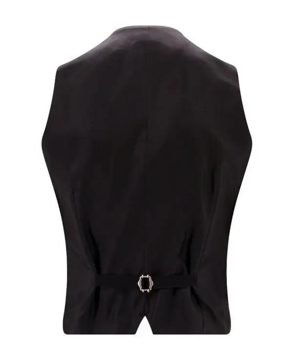 Tagliatore V-neck Single-breasted Waistcoat - Black