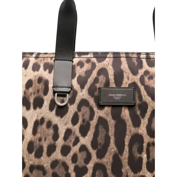 Dolce & Gabbana Leopard Print Tote Bag - Black
