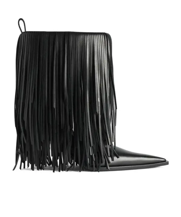Balenciaga Avenue Fringed Pointed Toe Boots