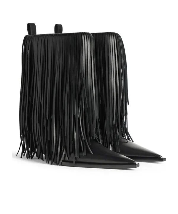 Balenciaga Avenue Fringed Pointed Toe Boots