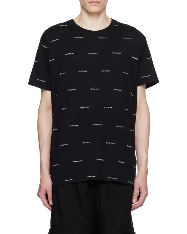 Givenchy Allover Logo Printed Crewneck T-shirt