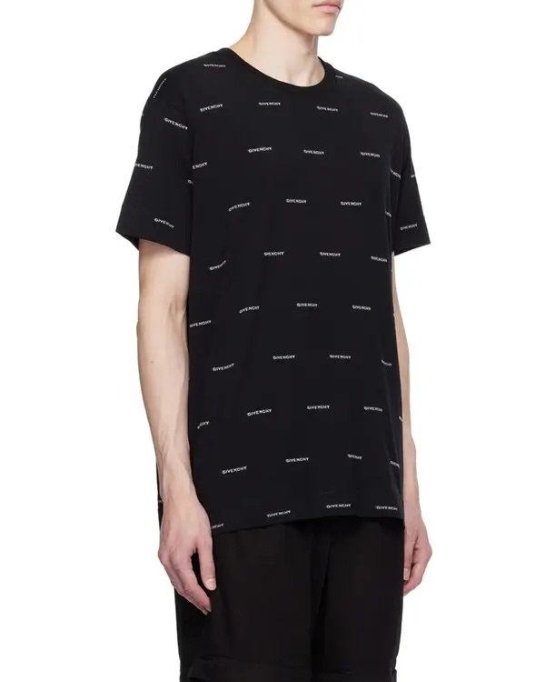 Givenchy Allover Logo Printed Crewneck T-shirt