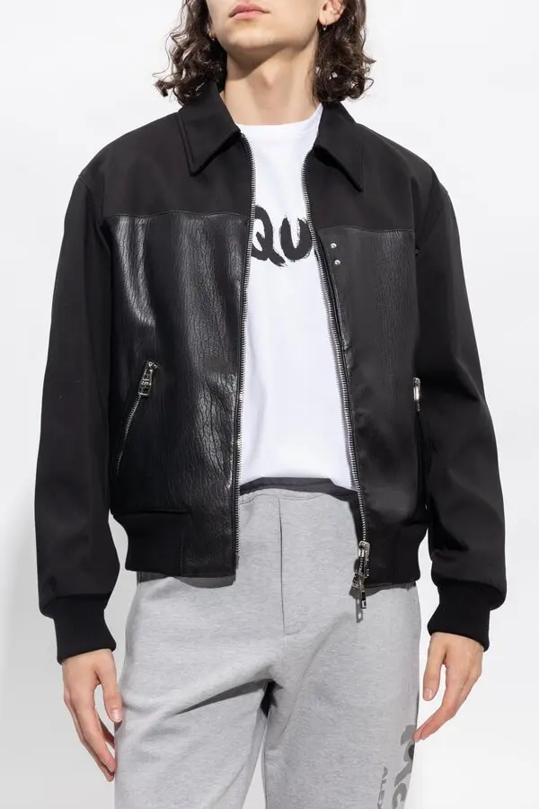 Alexander McQueen Contrasted Bomber Jacket