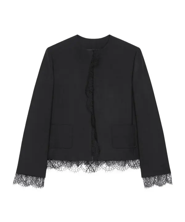 Givenchy Wool And Mohair Jacket With Lace Trim