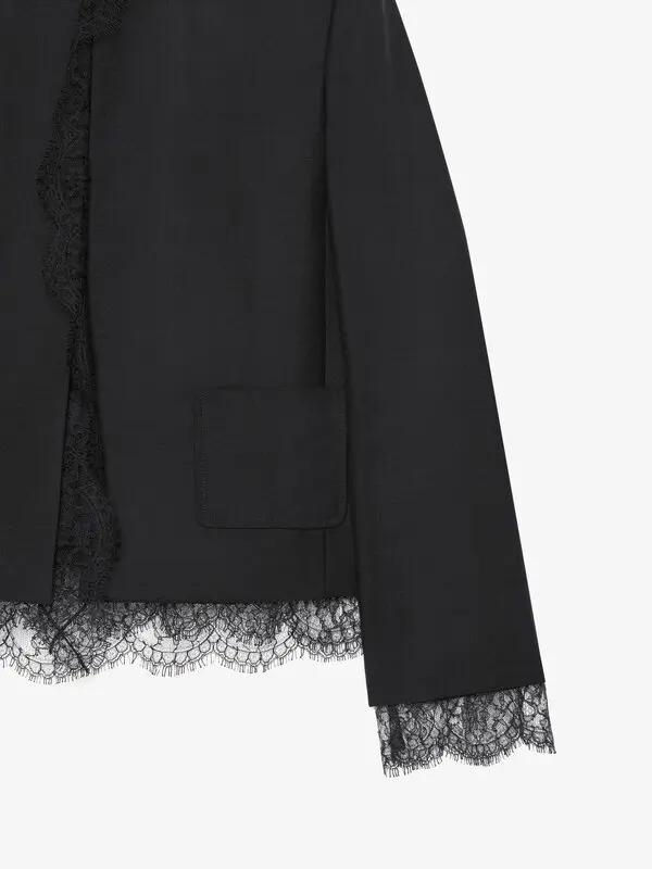 Givenchy Wool And Mohair Jacket With Lace Trim