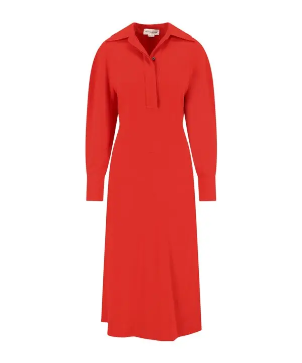 Victoria Beckham Long Sleeve Maxi Dress - Red