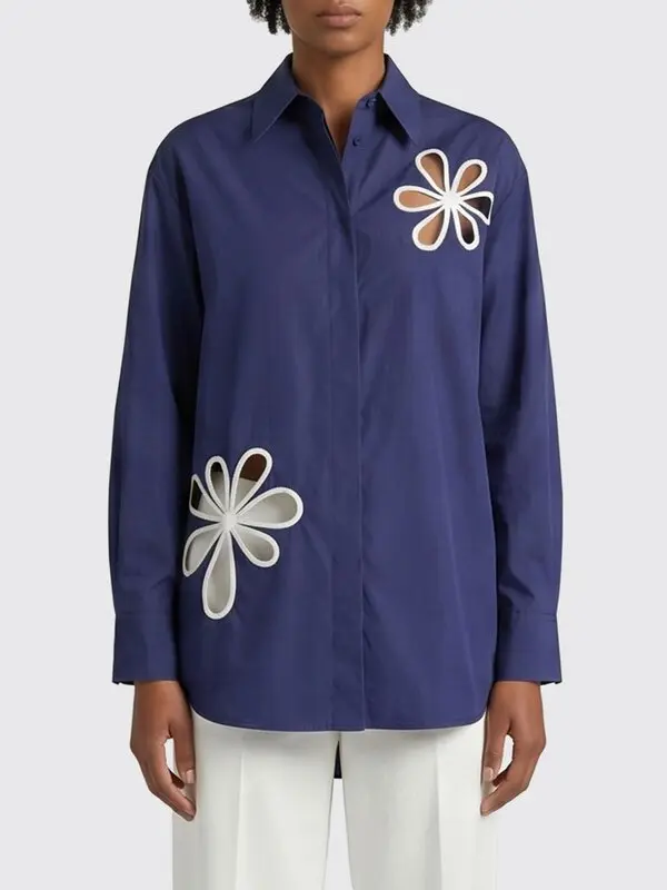 Fendi Long Sleeved Shirt With Cut-out Detail - Blue