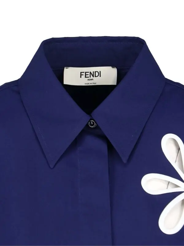 Fendi Long Sleeved Shirt With Cut-out Detail - Blue