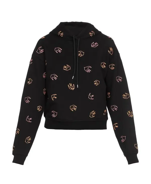Alexander McQueen Swallow Embroidered Hooded Sweater