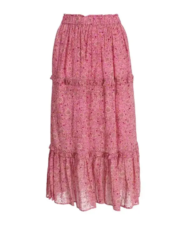 Isabel Marant Étoile Ruffled Print Long Skirt - Pink
