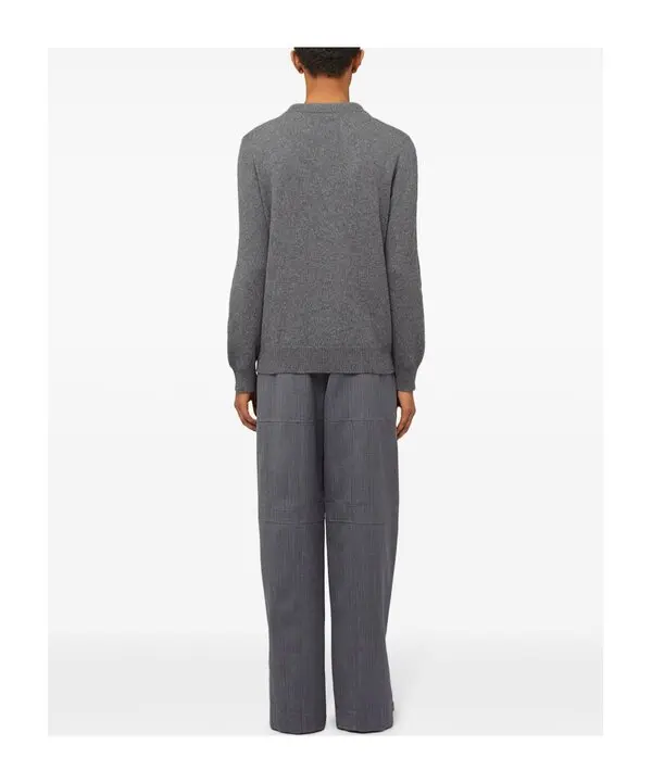 JIL SANDER V-neck Ribbed Jumper - Black