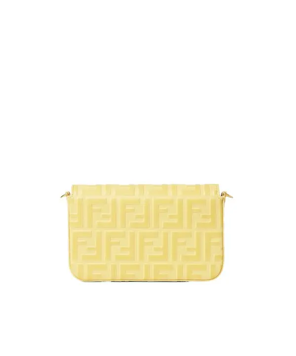Fendi Embossed Chain Wallet - Yellow
