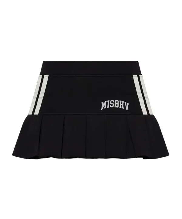 MISBHV Striped Pleated Mini Skirt - Black