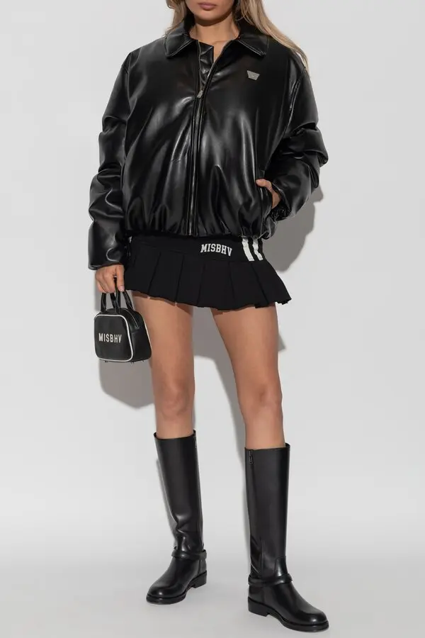 MISBHV Striped Pleated Mini Skirt - Black