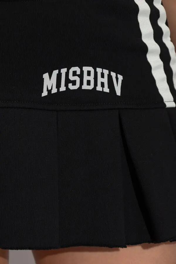 MISBHV Striped Pleated Mini Skirt - Black
