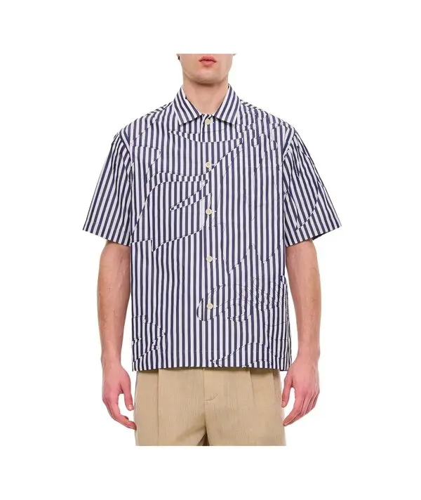 Sacai Striped Short-sleeved Shirt