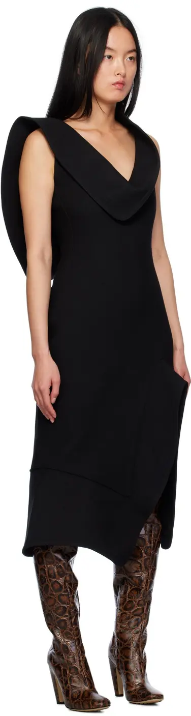 Bottega Veneta Asymmetrical V-neck Midi Dress