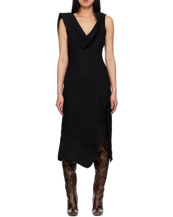 Bottega Veneta Asymmetrical V-neck Midi Dress