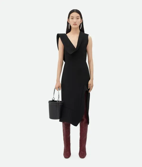 Bottega Veneta Asymmetrical V-neck Midi Dress