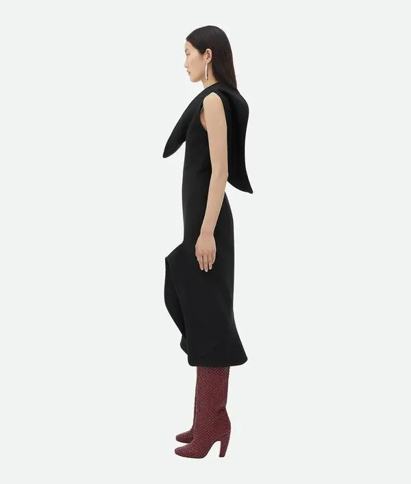 Bottega Veneta Asymmetrical V-neck Midi Dress
