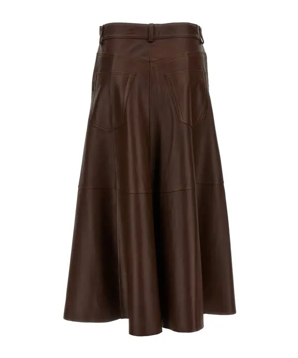 HAIKURE Mid Serenity Leather Skirt - Black