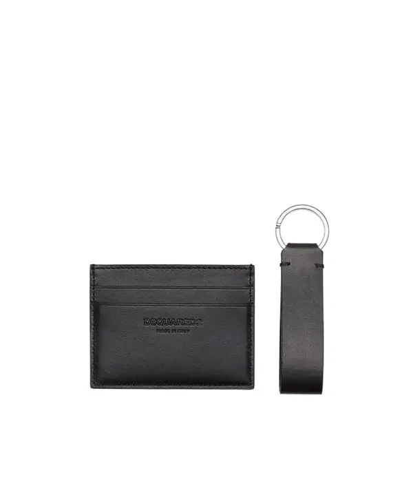 Dsquared2 Logo Printed Credit Card Holder Keyring Set