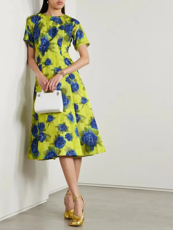Marni Short Sleeve Floral Print Dress