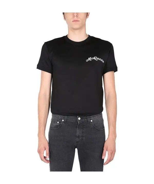 Alexander McQueen Logo Embroidered T-shirt