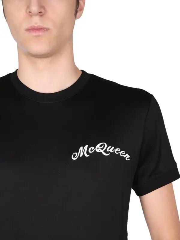 Alexander McQueen Logo Embroidered T-shirt