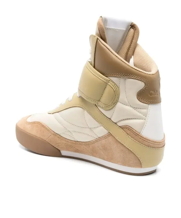 Chloé High Top Sneakers With Front Strap - Nude