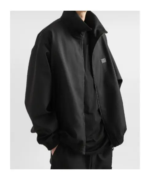 Dolce & Gabbana High Neck Zip-up Jacket With Logo Patch