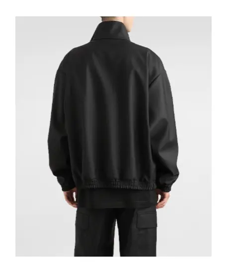 Dolce & Gabbana High Neck Zip-up Jacket With Logo Patch